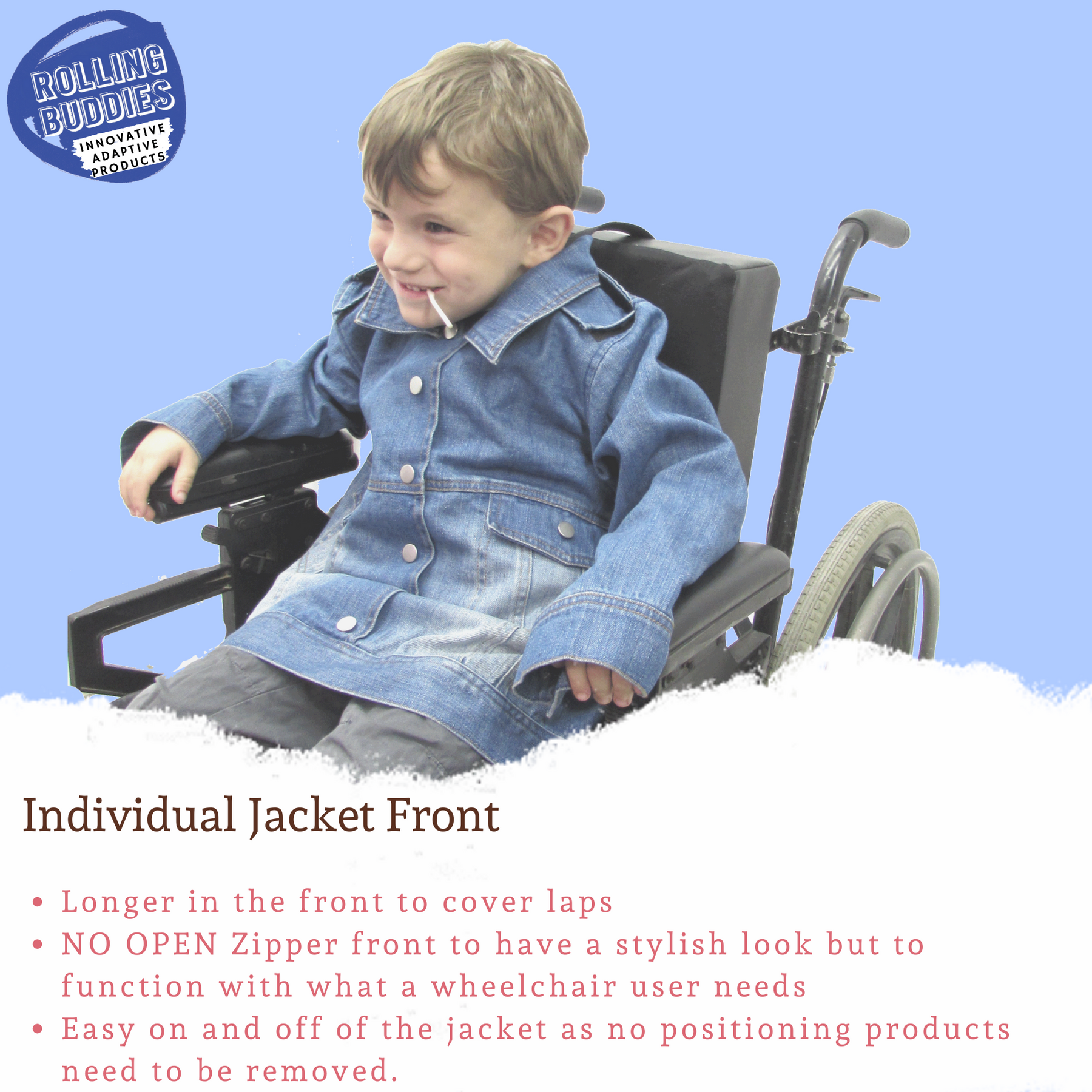 Wheelchair Jean Adaptive Jacket – Rolling Buddies