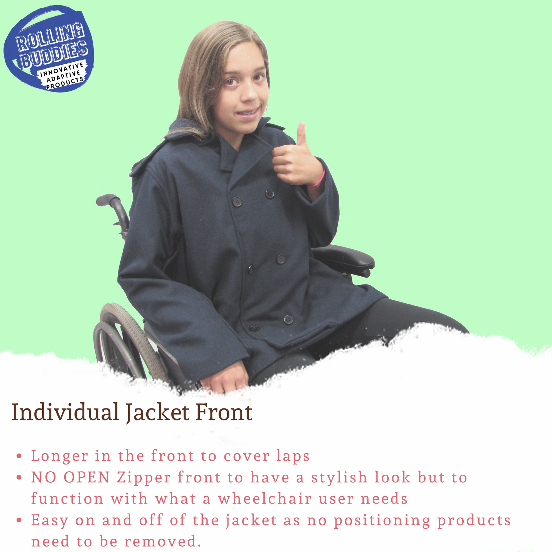 Two Piece Design Wheelchair Specialized Adaptive Clothing – Rolling Buddies