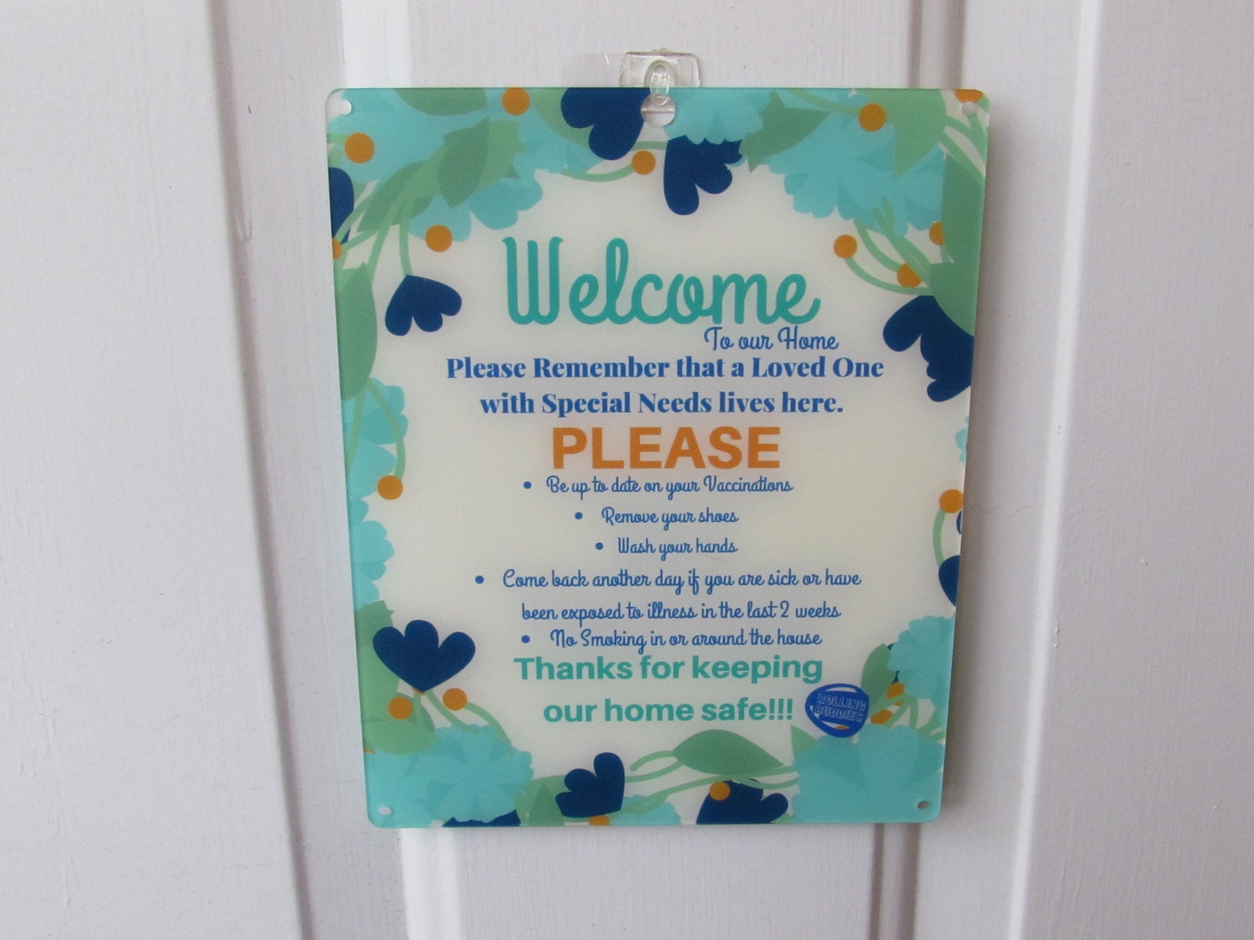 Special Needs Loved One Door Sign - Flower – Rolling Buddies
