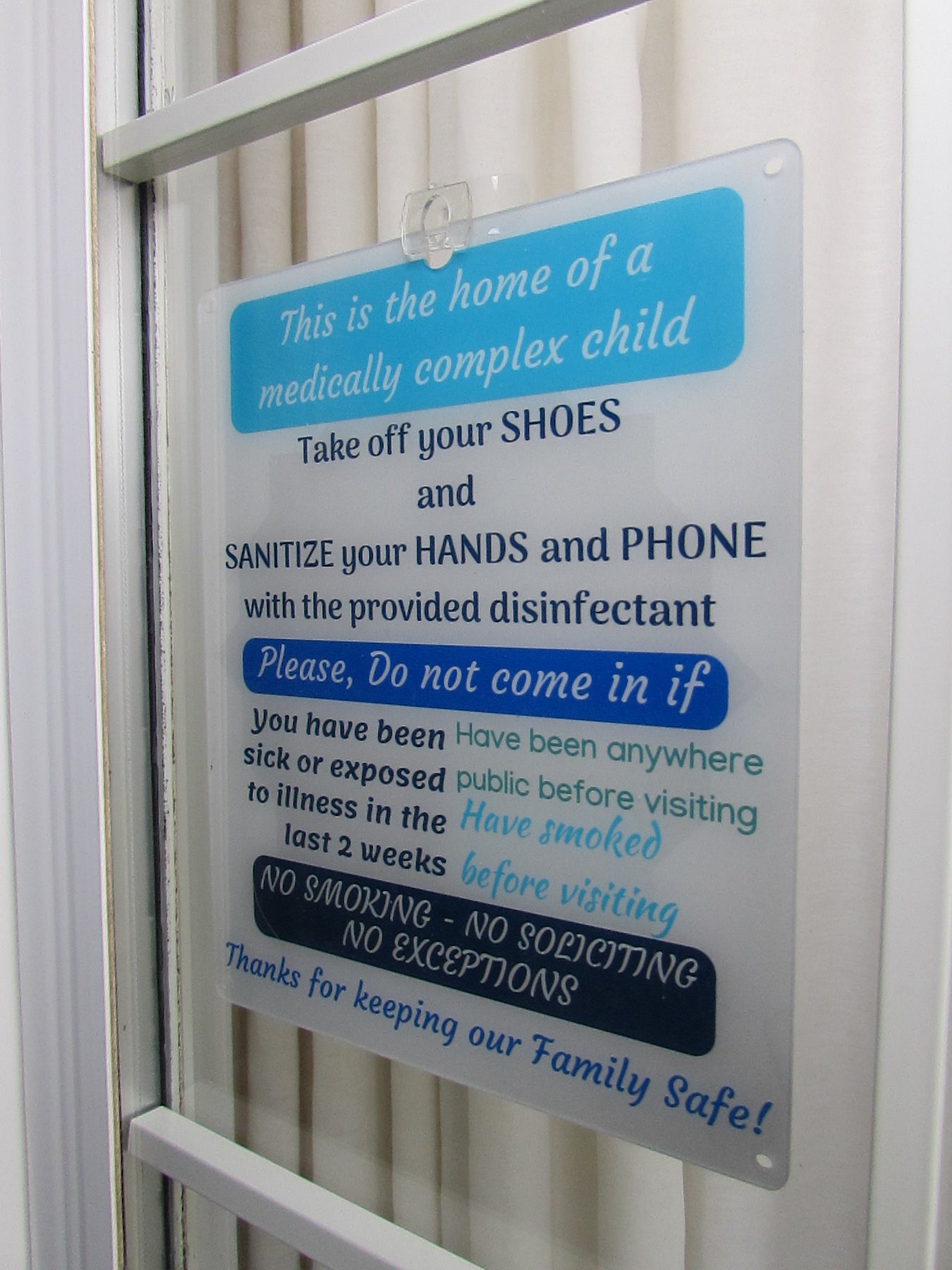 Medically Fragile Child Sign - White – Rolling Buddies