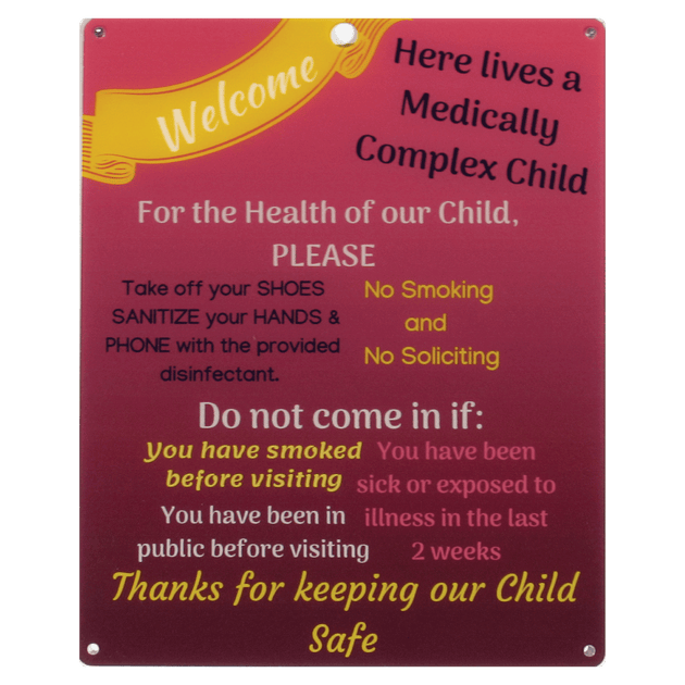 Medically Fragile Child Sign - Red – Rolling Buddies