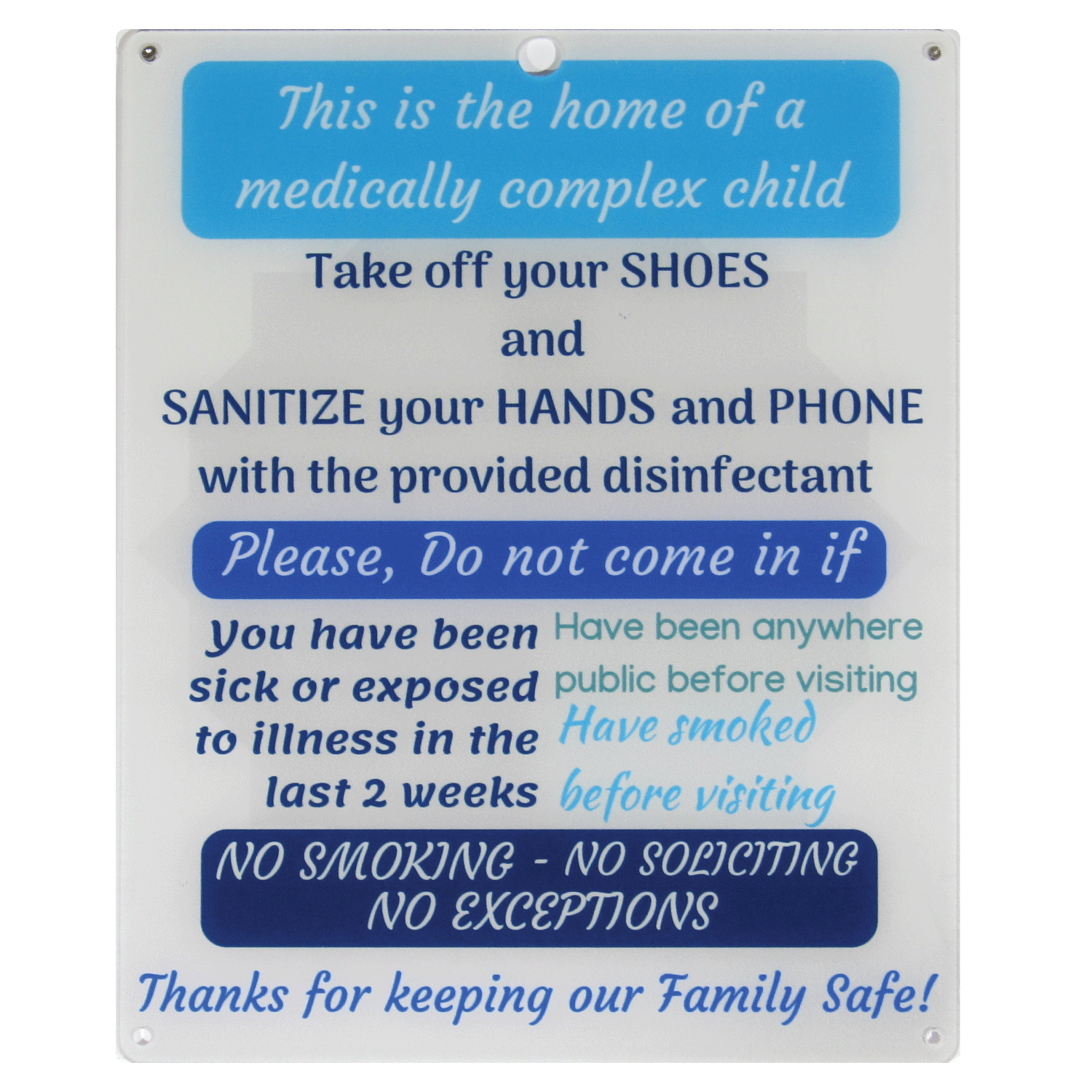 Medically Fragile Child Sign - White – Rolling Buddies
